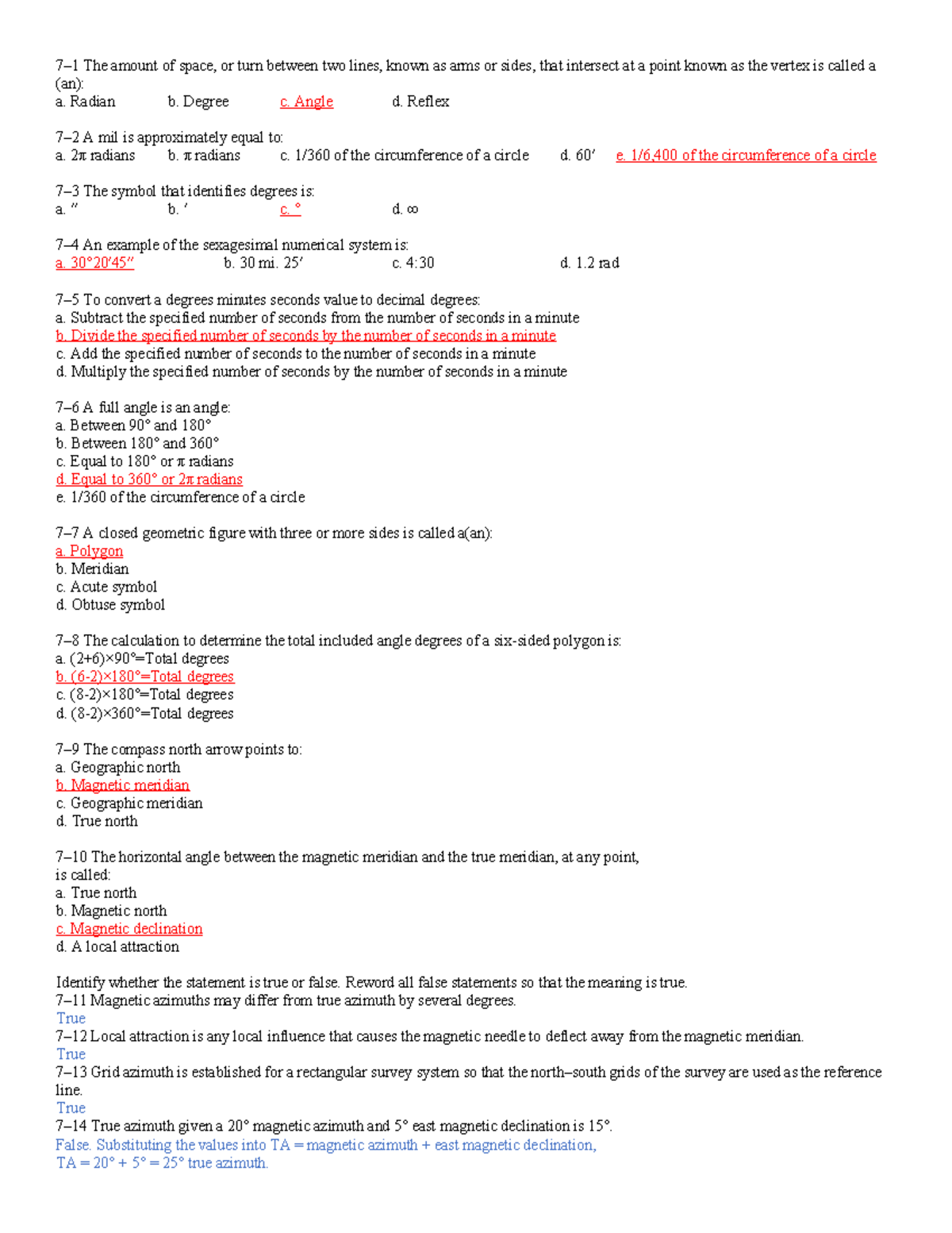 Chapter 7Review-Homework Answer - Tagged - 7–1 The amount of space, or ...