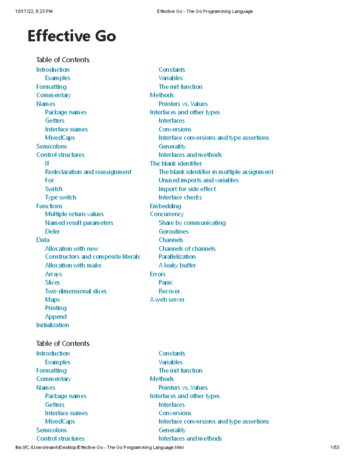 Effective Go - Effective Go Table of Contents Introduction Examples Formatting Commentary Names ...