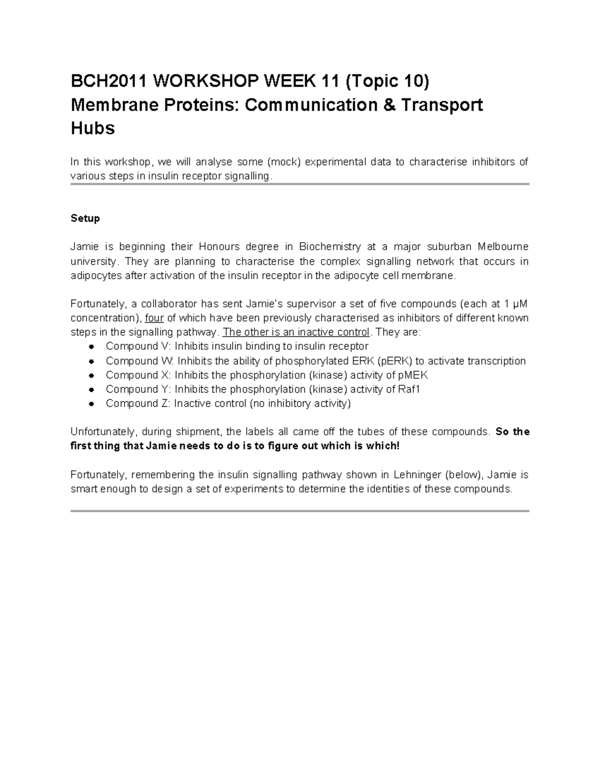 Workshop Week 11 (Topic 10) Workshop 10 Instructions - BCH2011 WORKSHOP ...