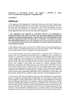 Carmichael case summary - ALIX JEAN CARMICHELE v THE MINISTER FOR ...