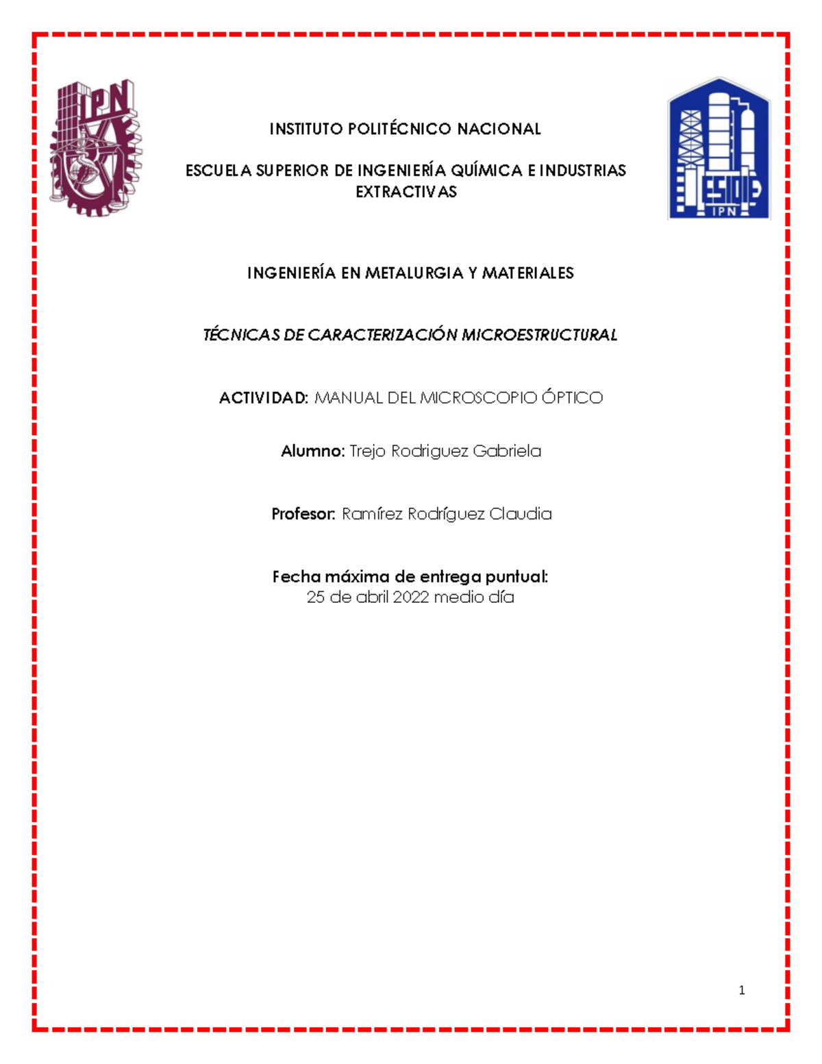 Manual del Microscopio óptico TRG MM42 - INSTITUTO POLIT.. NACIONAL ...