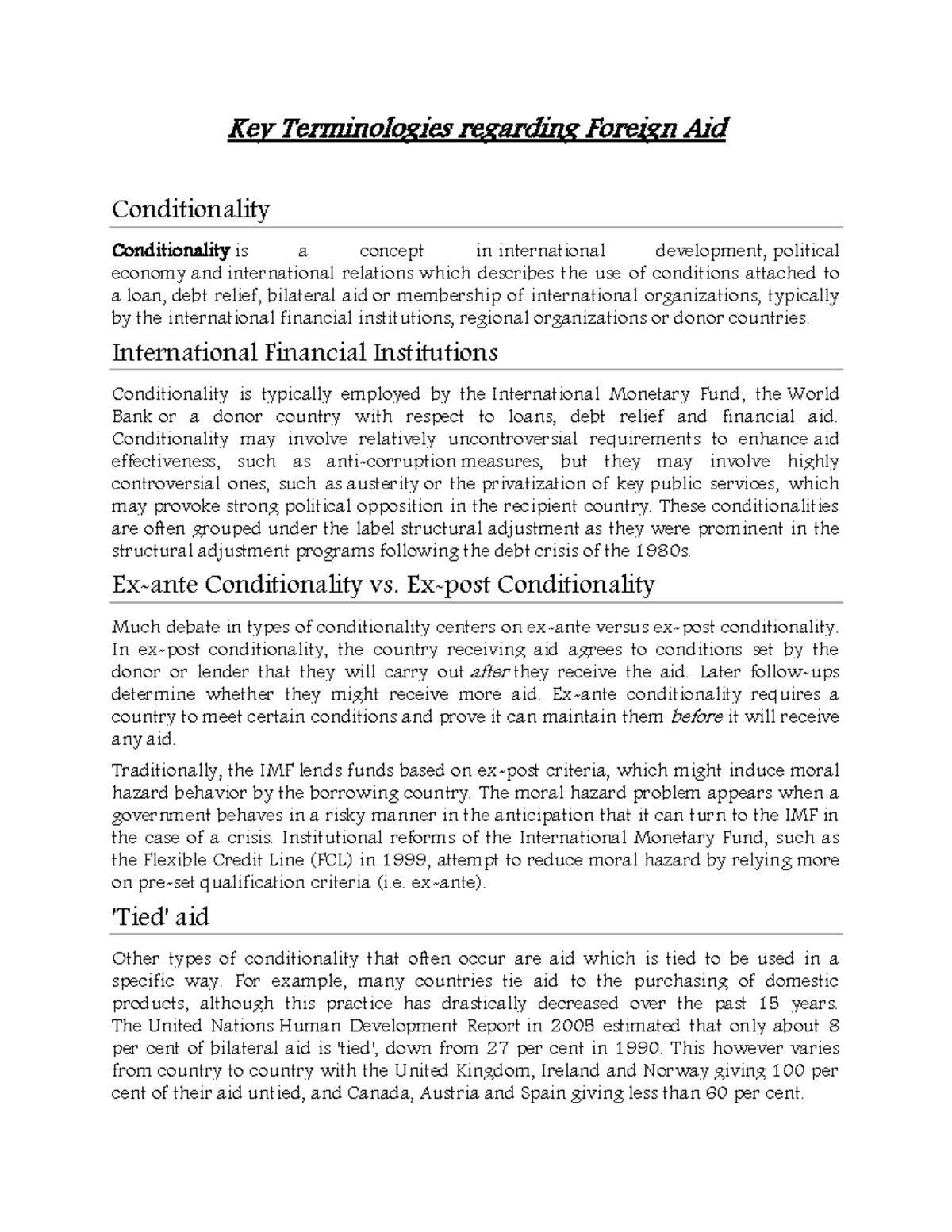 3. Foreign Aid Terminologies - Key Terminologies regarding Foreign Aid ...