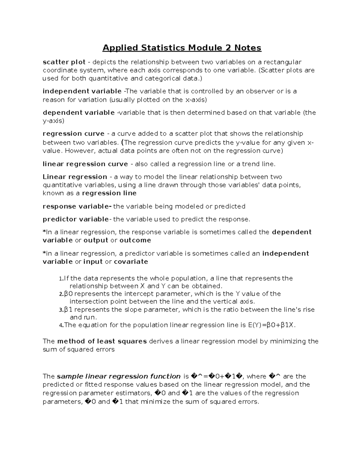 Module 2 Notes - Applied Statistics Module 2 Notes scatter plot ...