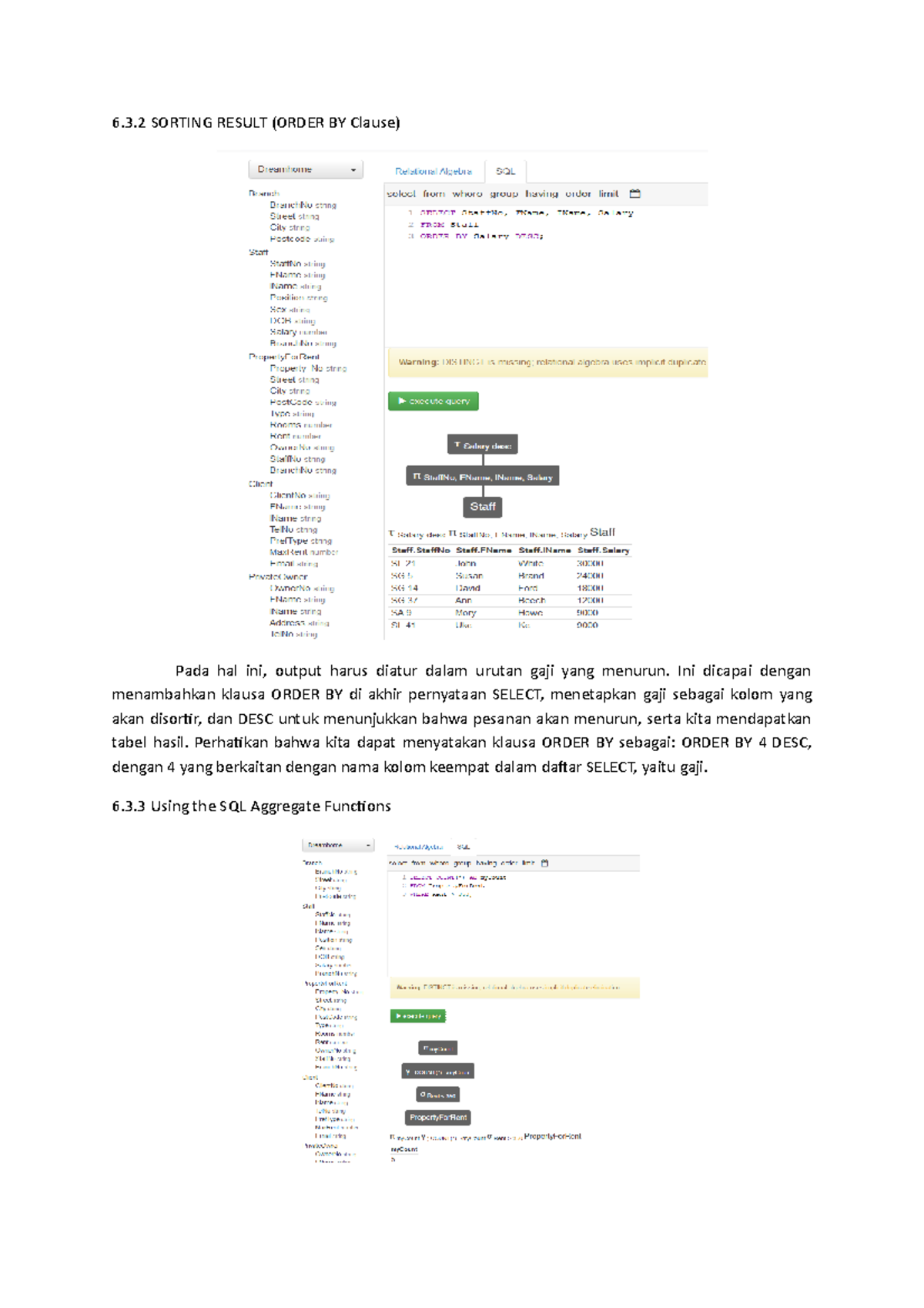 6 3 7 - 6 3 10 Jawaban Soal SQL dan Penerapannya - 6.3 SORTING RESULT (ORDER BY Clause) Pada hal ...