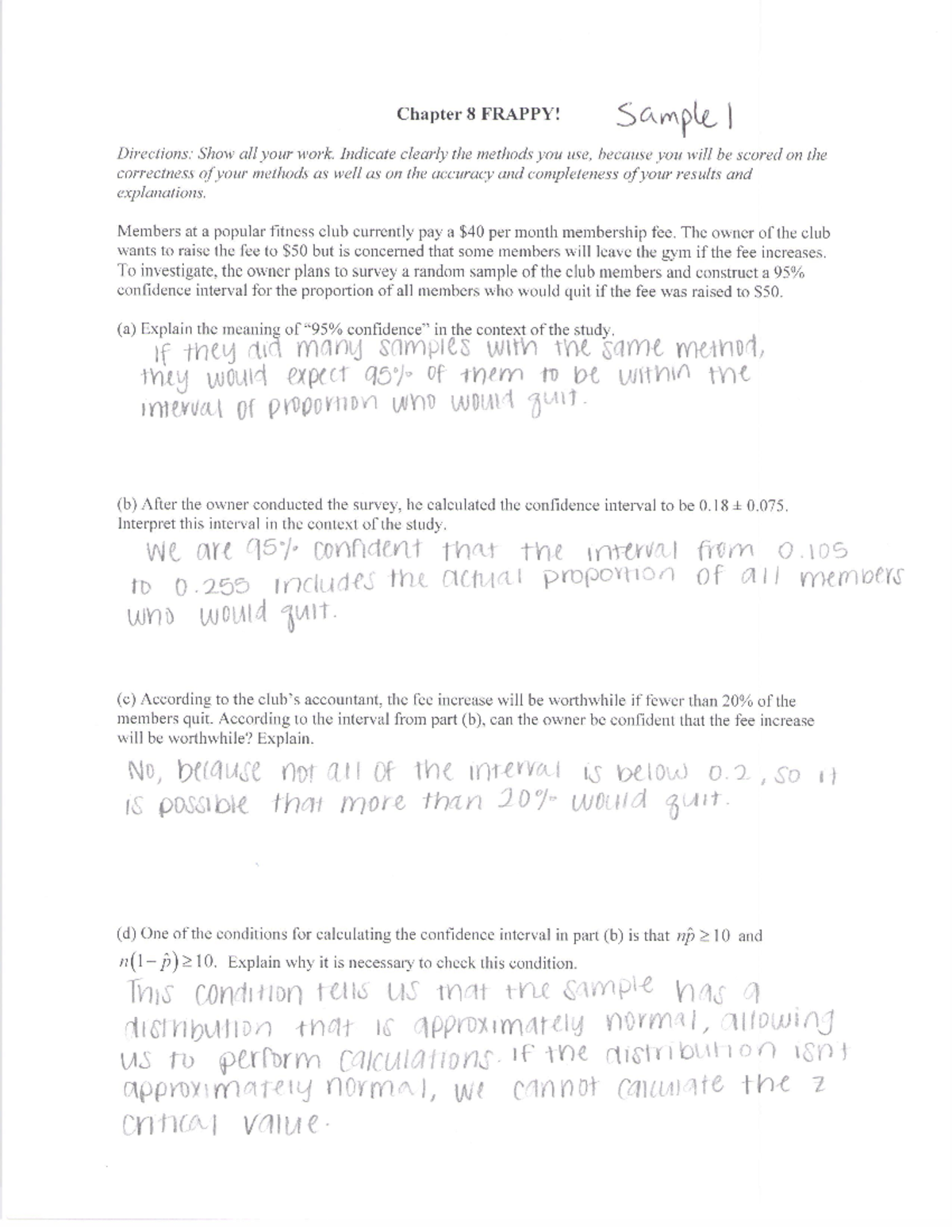 Trm ch8 frappy student samples - MATHEMATICAL STATISTICS(English) - Studocu