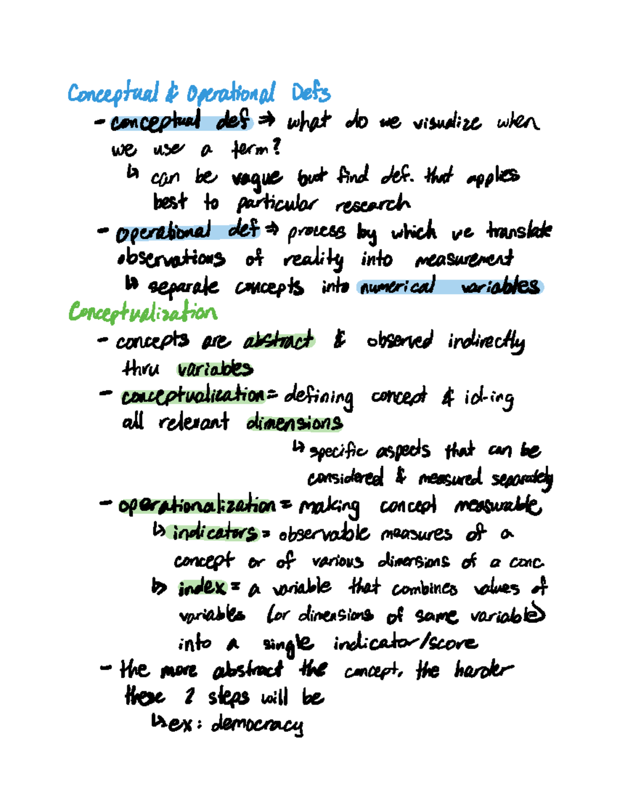 Measuring Social Concepts with Numbers - Conceptual Operational Defs ...
