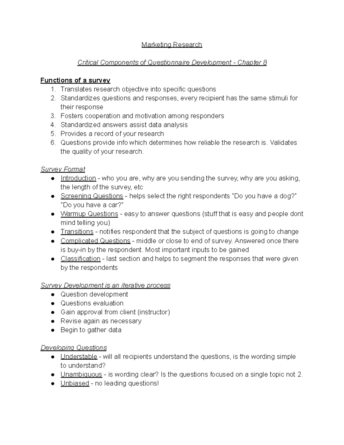 Introduction to Marketing Research Notes - Marketing Research Critical ...