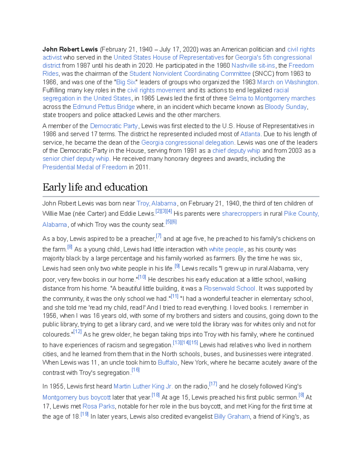 John Robert Lewis - n/a - John Robert Lewis (February 21, 1940 – July ...