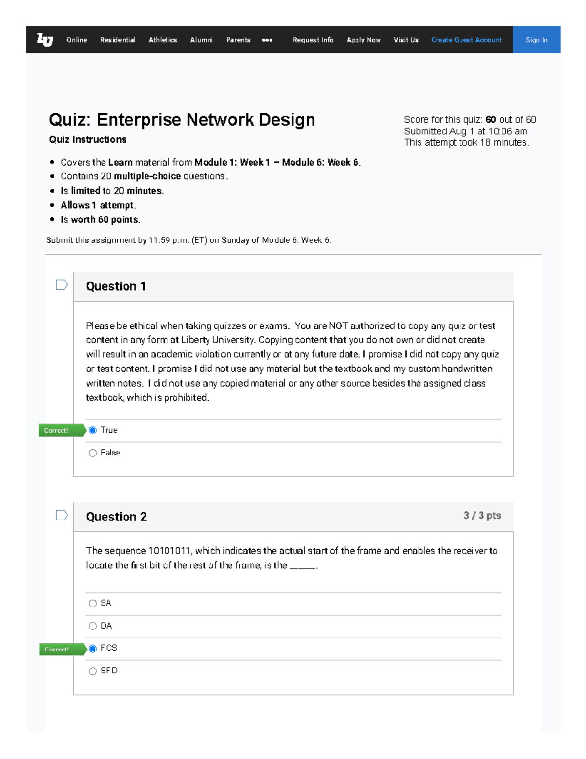 Quiz Enterprise Network Design - Skip to Main Content Quiz Instructions ...