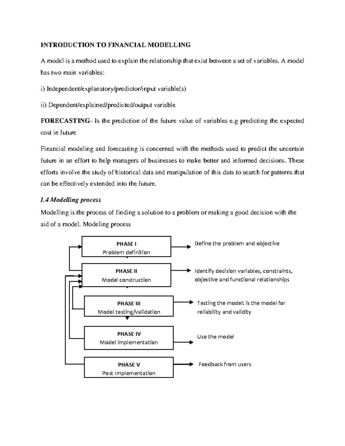 Topic 1- Introduction TO Financial Modelling - INTRODUCTION TO ...