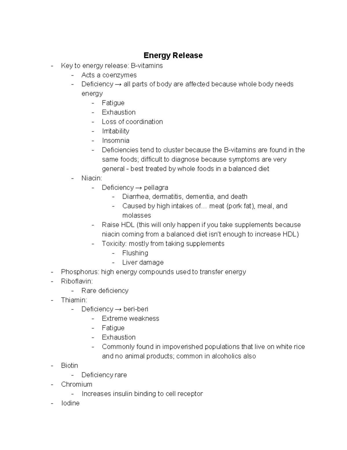 Energy Release - Energy Release Key to energy release: B-vitamins Acts ...