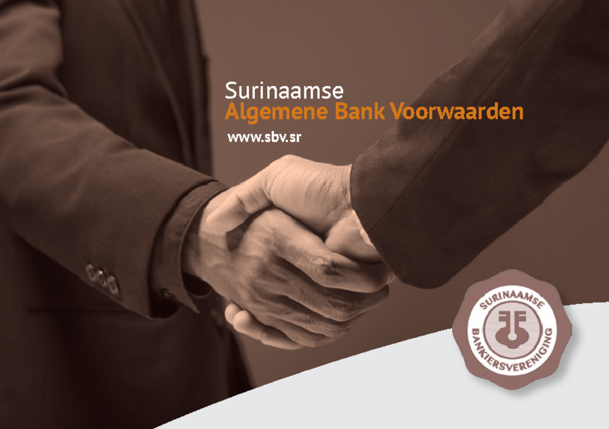 Bijlage 2 sbv algemenebankvoorwaarden - Surinaamse Algemene Bank ...