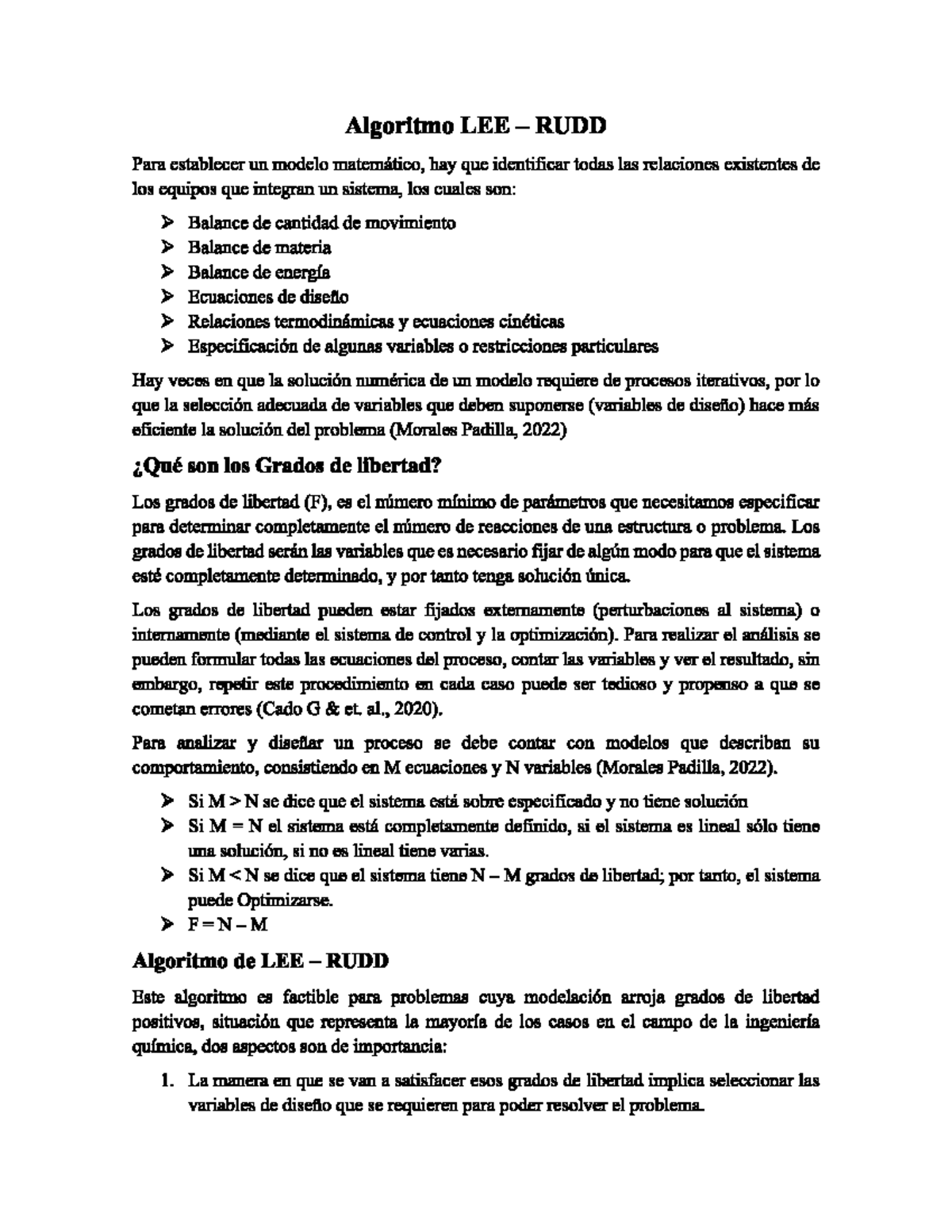 LEE - RUDD - Ejercicios del metodo Lee-rudd - Simulación De Procesos ...