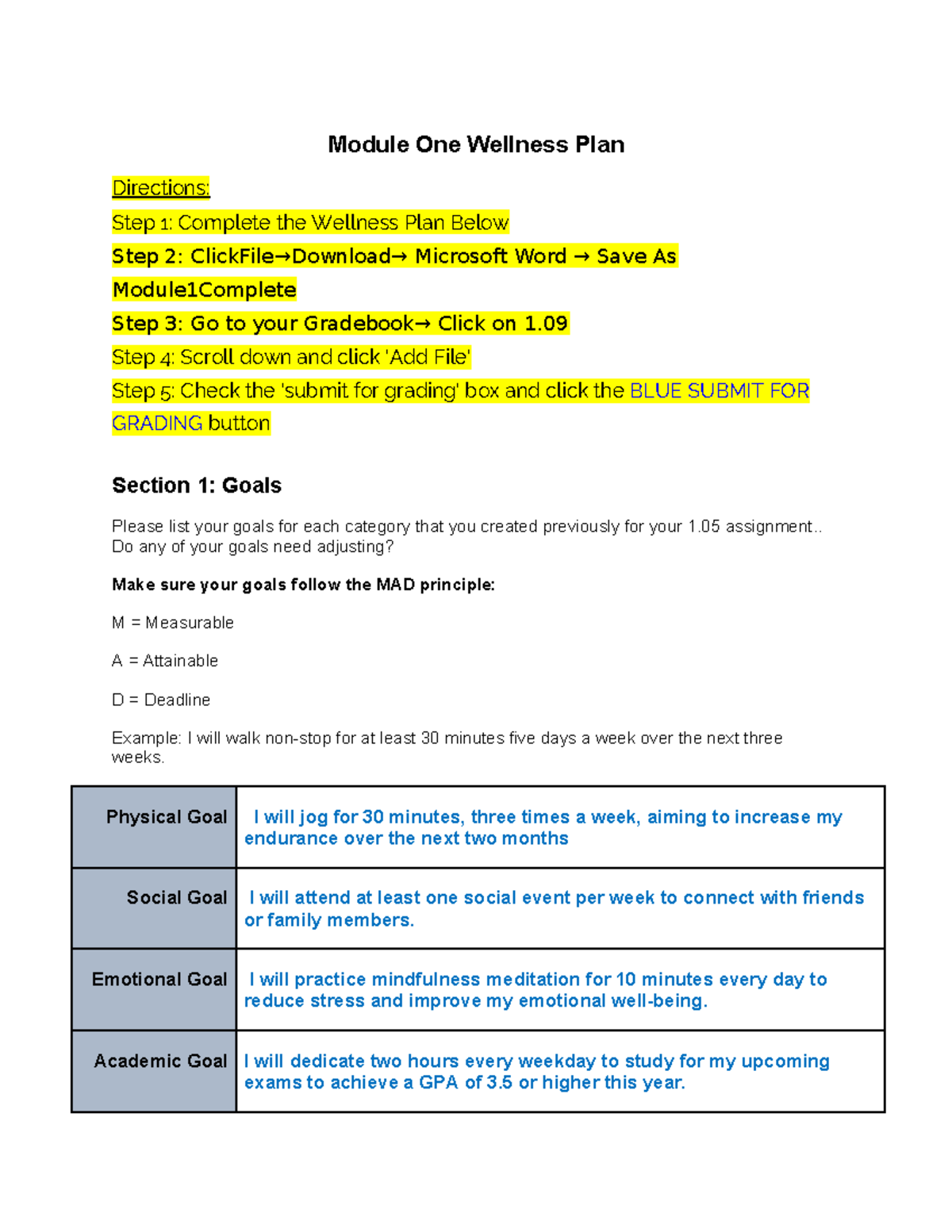 Copy of Module One Wellness Plan-updated 11 28 - Module One Wellness ...