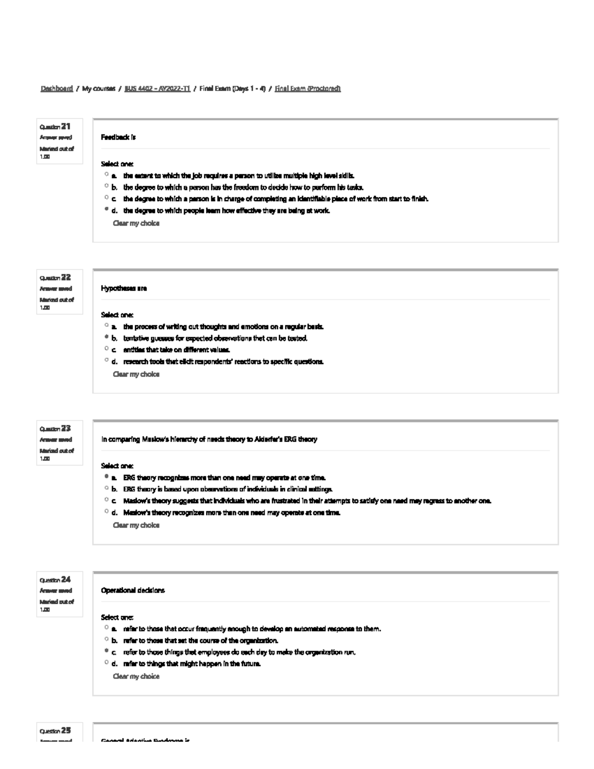 BUS 4402 Final Exam study questions 21-30 - BUS 4402 - Studocu