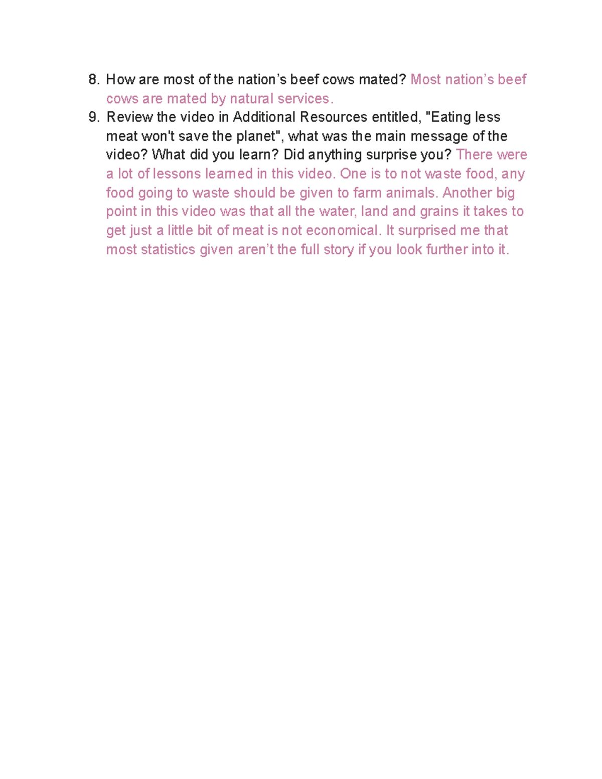 Chapter 12 notes part 2 - How are most of the nation’s beef cows mated ...