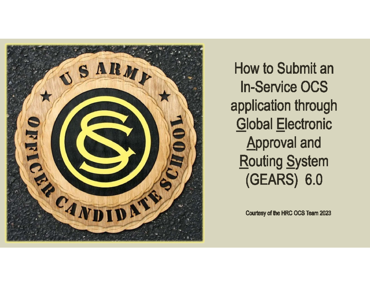 HOW TO Submit OCS - OCS KEY SUBMISSION POINTS. - FINC 4342 - Studocu