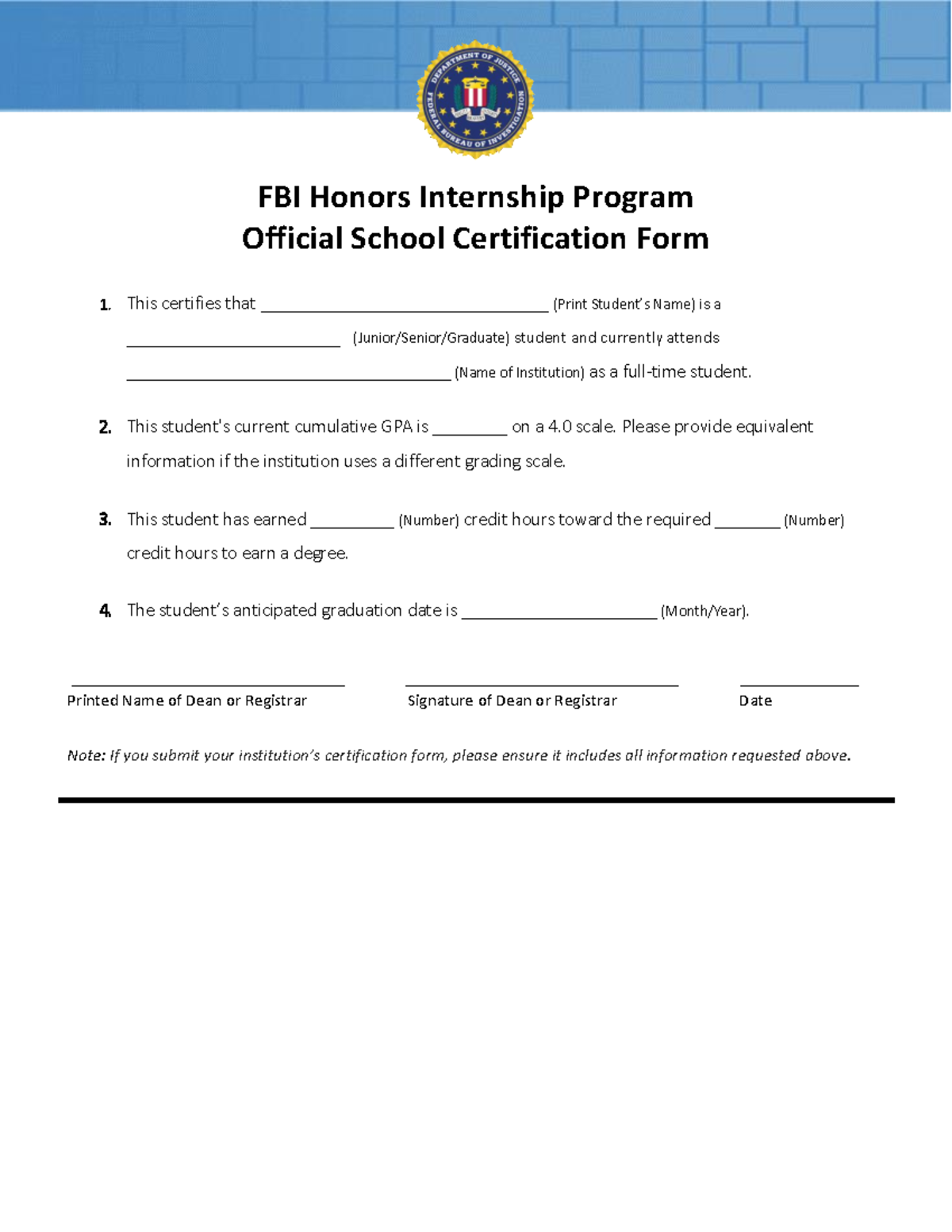 School-certification-form - FBI Honors Internship Program Official ...