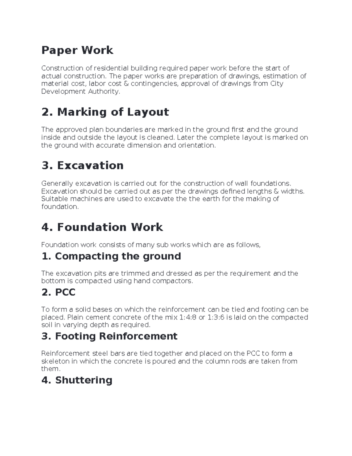 Paper Work - Paper Work Construction of residential building required ...