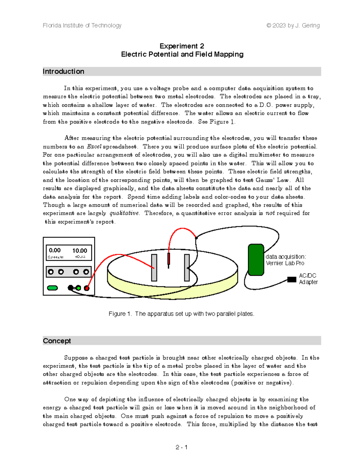 02 Potential & Field Mapping - Experiment 2 Electric Potential and Field Mapping Introduction In ...