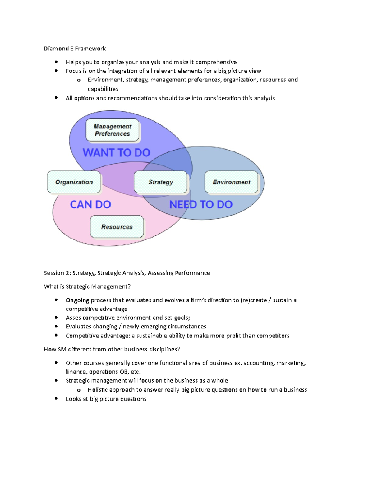 Notes v1 - Diamond E Framework Helps you to organize your analysis and ...