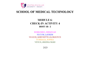 M5 POST TASK - SCHOOL OF MEDICAL TECHNOLOGY MODULE 5: POST - TASK BSMT ...