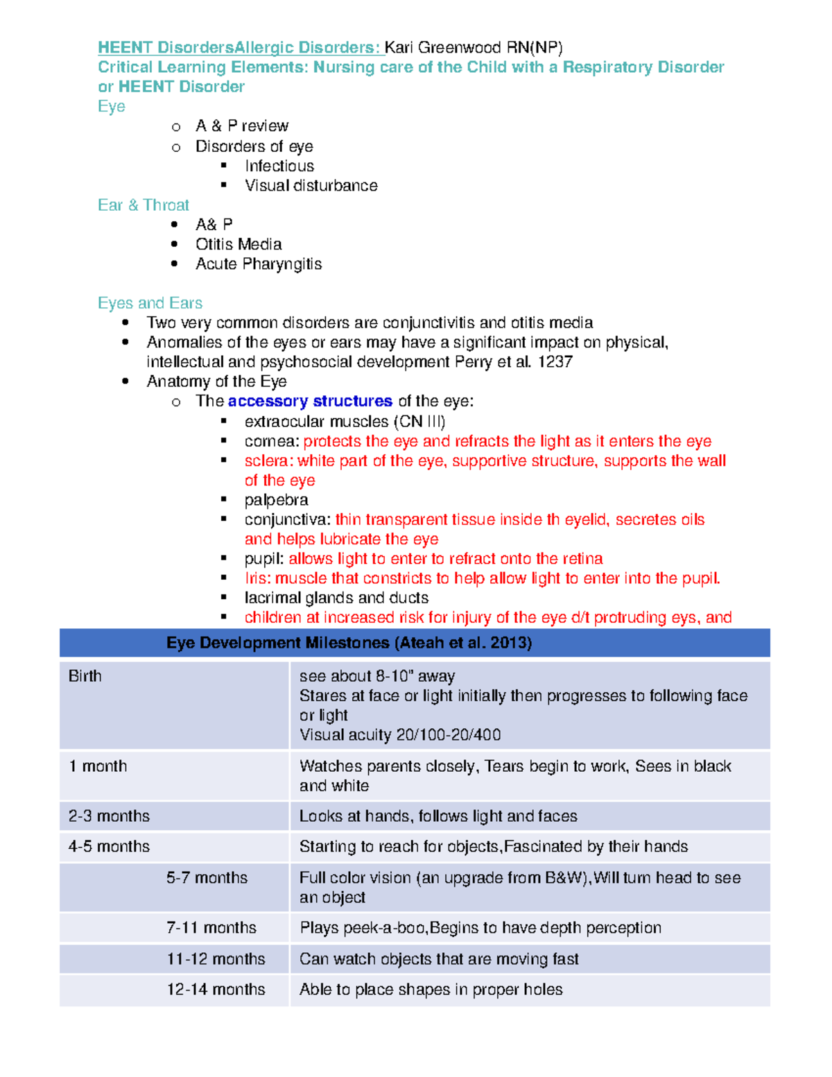 Heent Disorders - Lecture notes 3 - HEENT DisordersAllergic Disorders ...