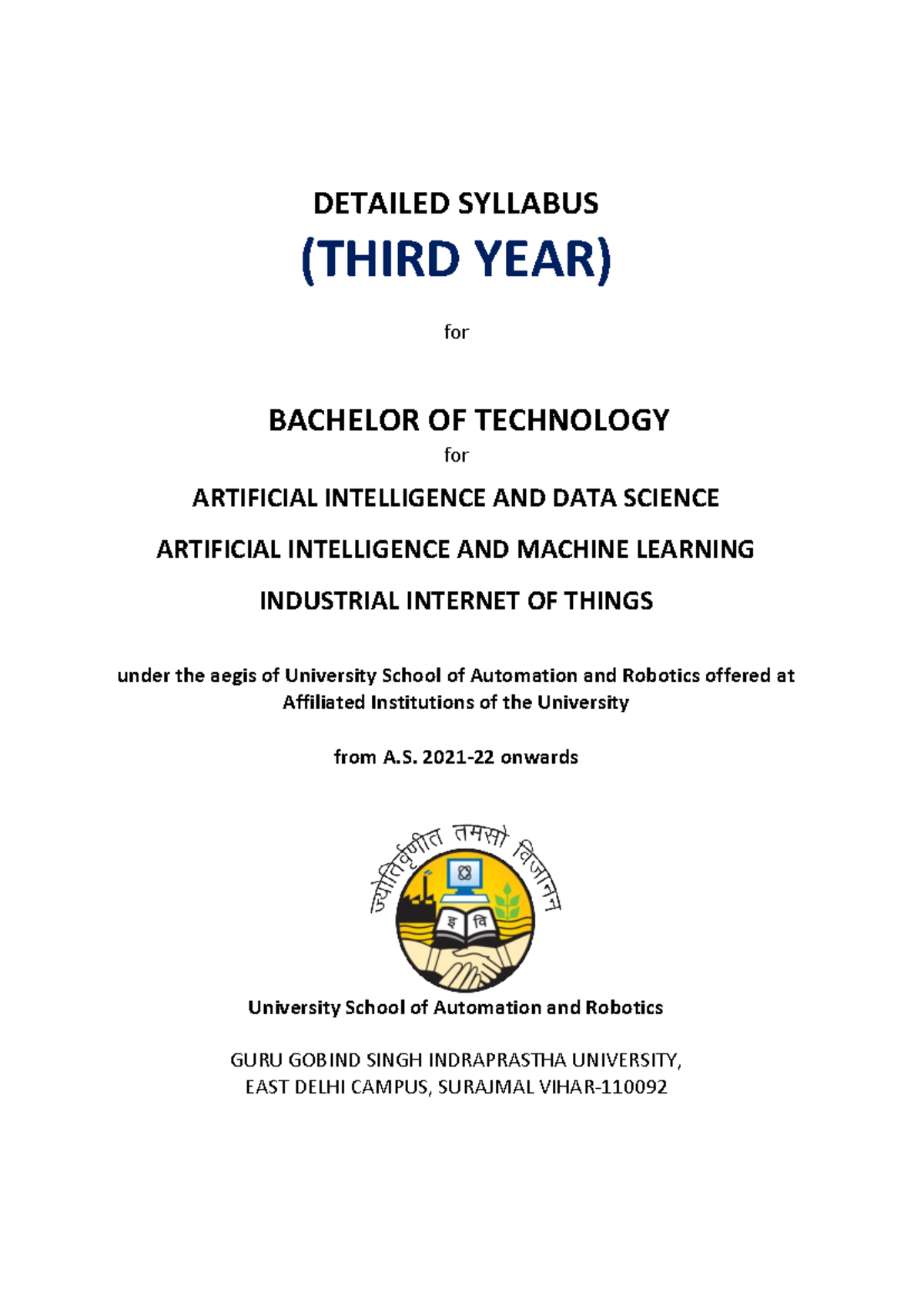 3rd year syllabus - DETAILED SYLLABUS (THIRD YEAR) for BACHELOR OF ...