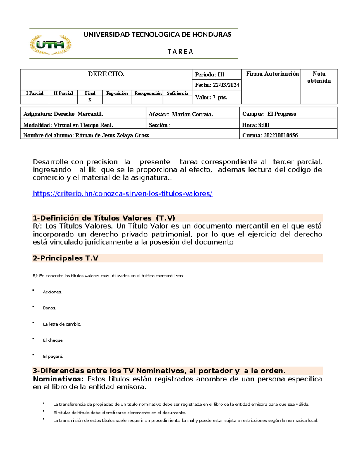 Tarea 11 (3-p)tv - Con fines Educativos - T A R E A DERECHO. Periodo ...