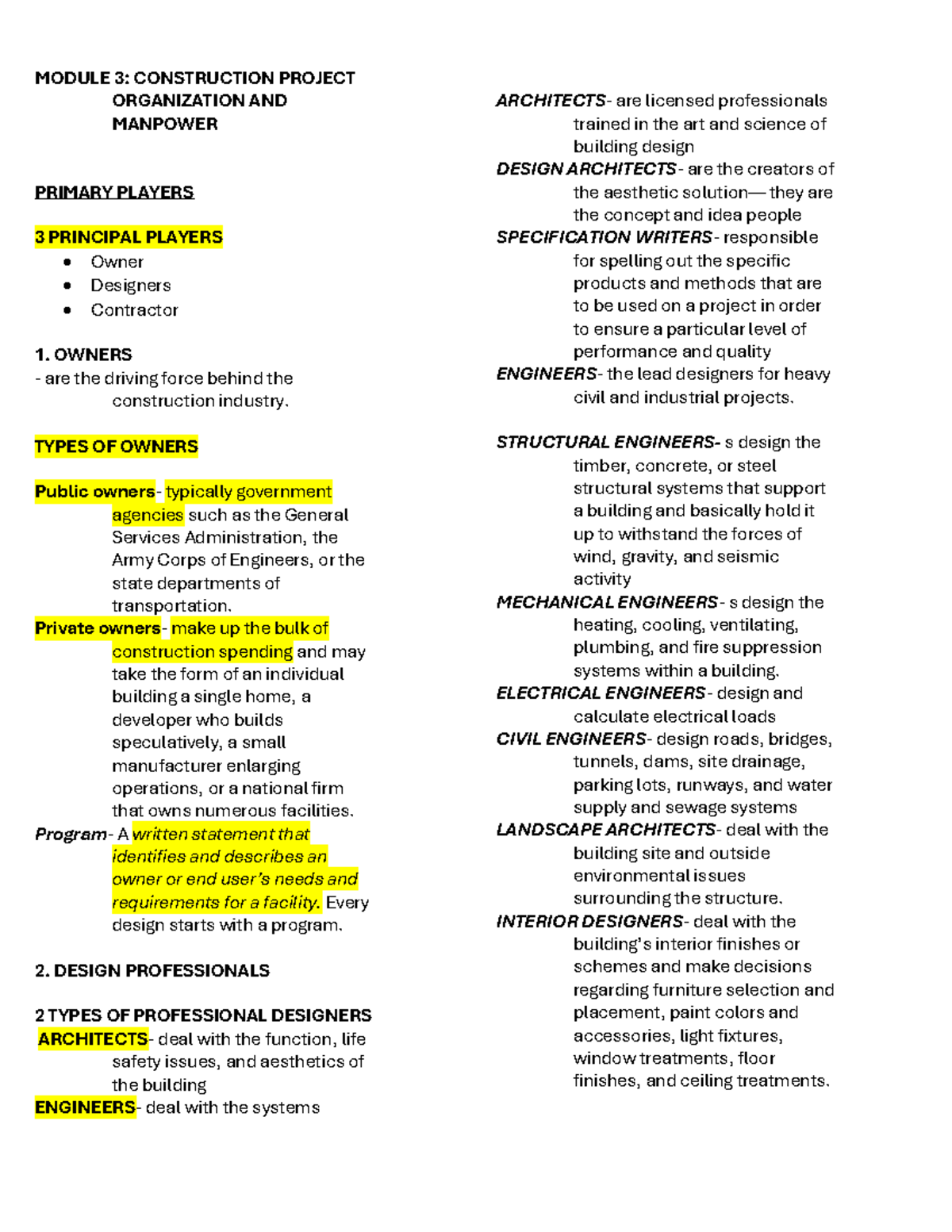 Construction Management - MODULE 3: CONSTRUCTION PROJECT ORGANIZATION ...