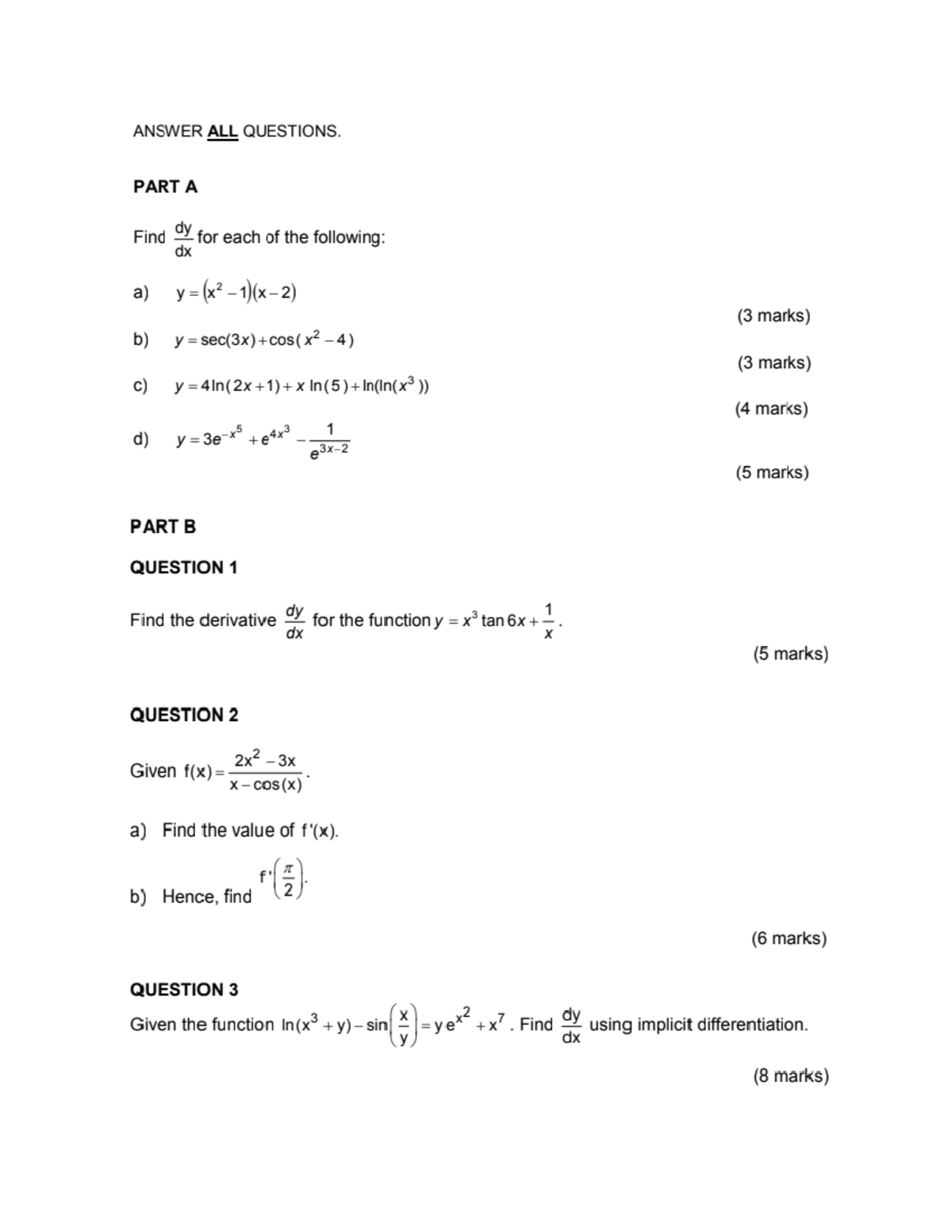 Revision assessment 1-1 - Calculus I - Studocu
