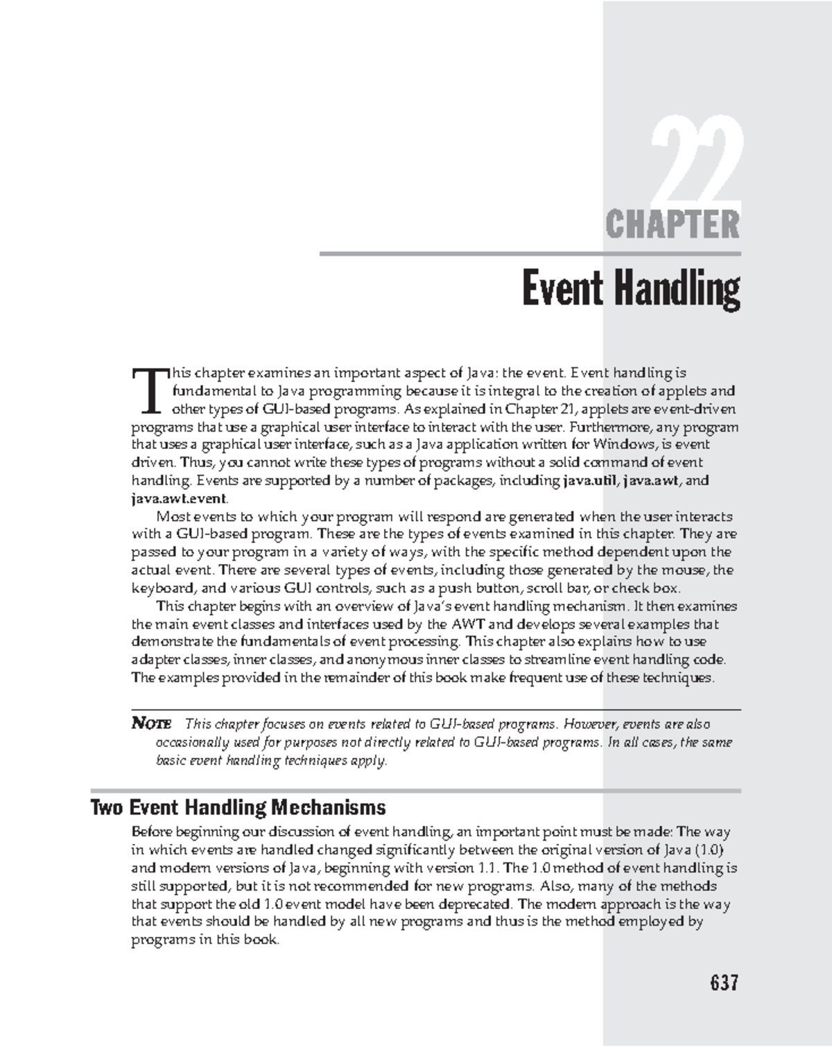 Awt events - aaa - 637 22 Event Handling T his chapter examines an important aspect of Java: the ...