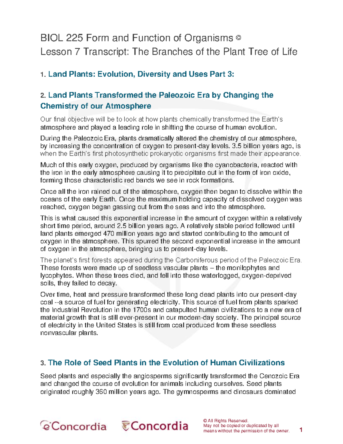 BIO Lesson 7 P3 2 - lect notes - 1 © All Rights Reserved. May not be ...