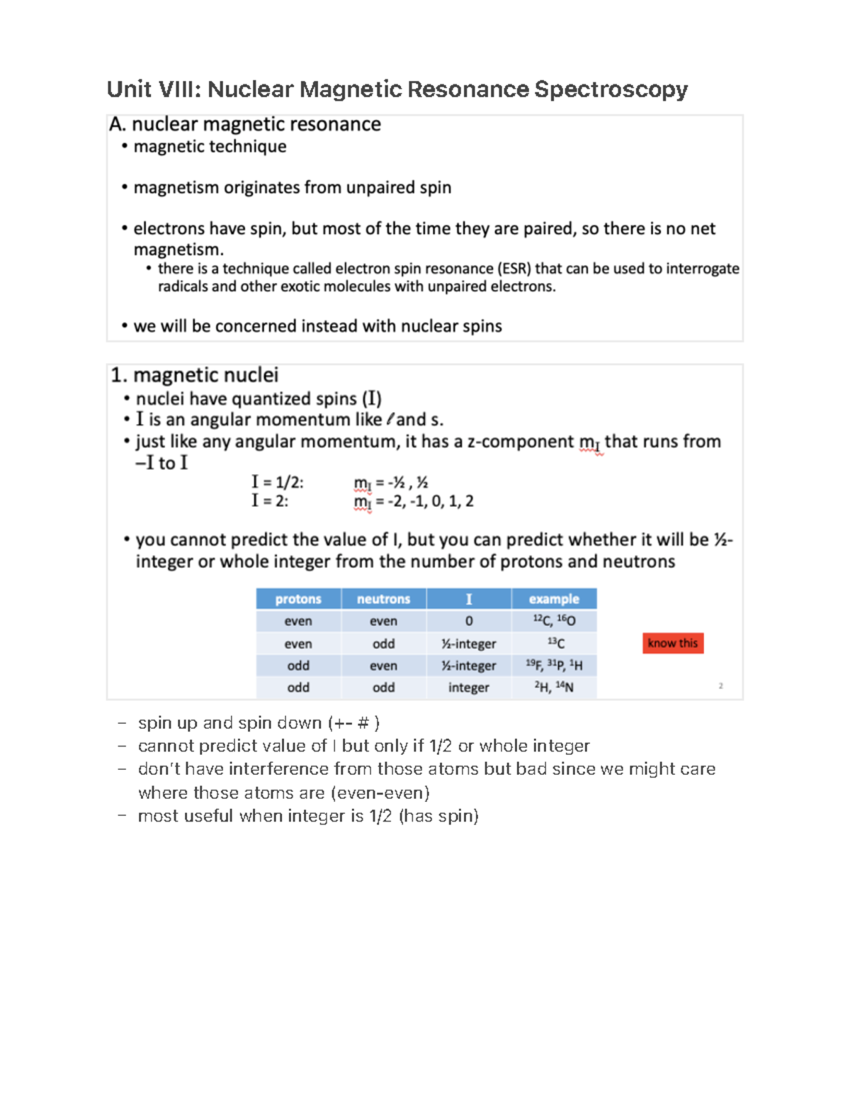 Unit VIII- Nuclear Magnetic Resonance Spectroscopy - Unit VIII: Nuclear ...