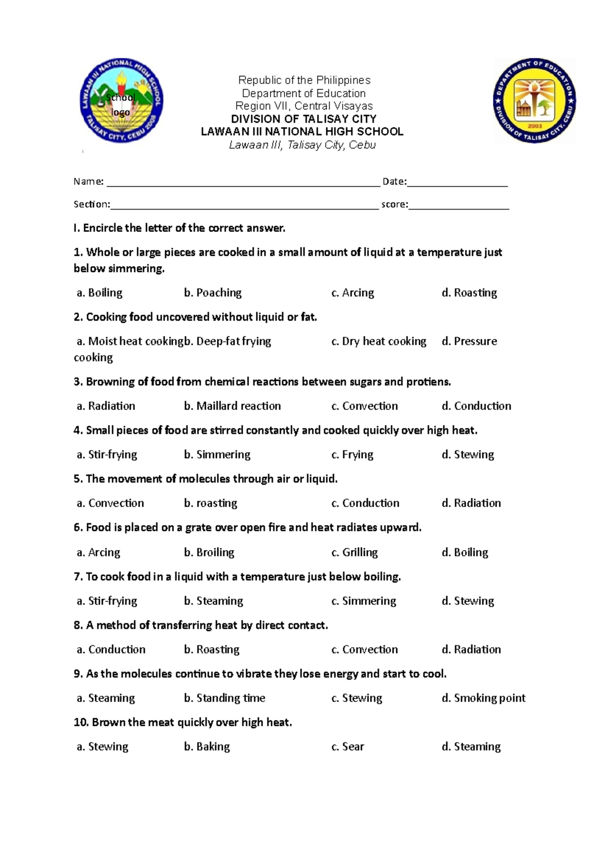 Republic of the Philippines - Republic of the Philippines Department of ...