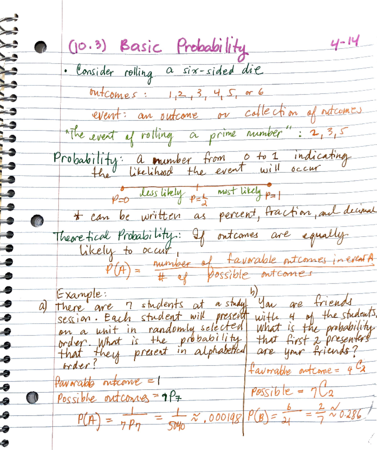 Basic Probability Notes - 0:>) B a s i c Probab f y ae 4 le Consic i A ...