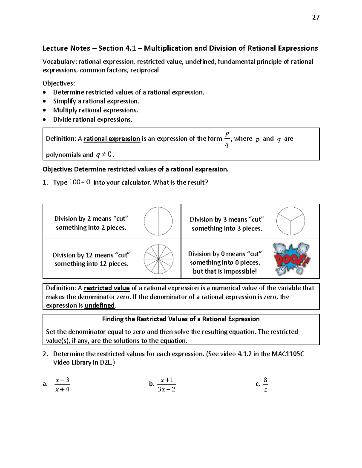 M1105C 4.1 LN Multiplication and Division of Rational Expressions W PG ...