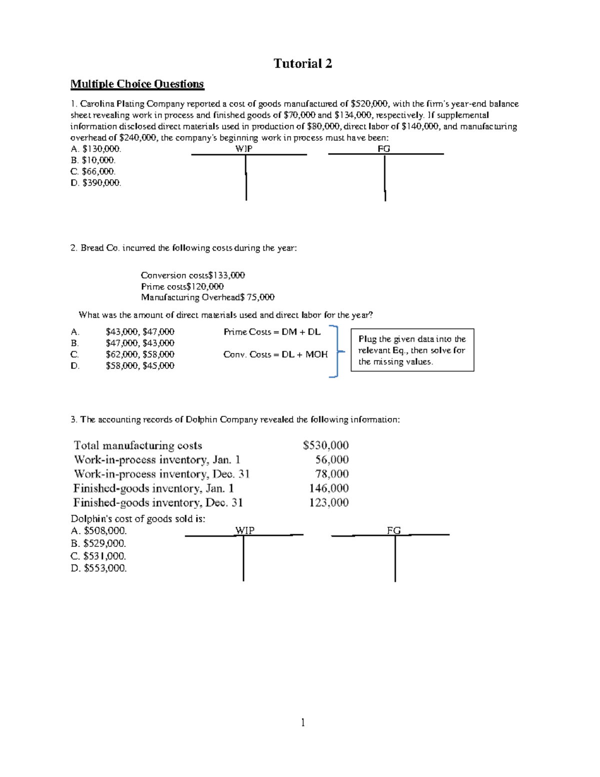 Tutorial 2 Questions - Commerce 2Ab3 - McMaster - Studocu