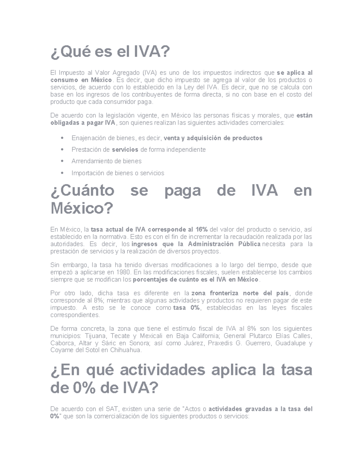 Qué es el IVA - ¿Qué es el IVA? El Impuesto al Valor Agregado (IVA) es ...