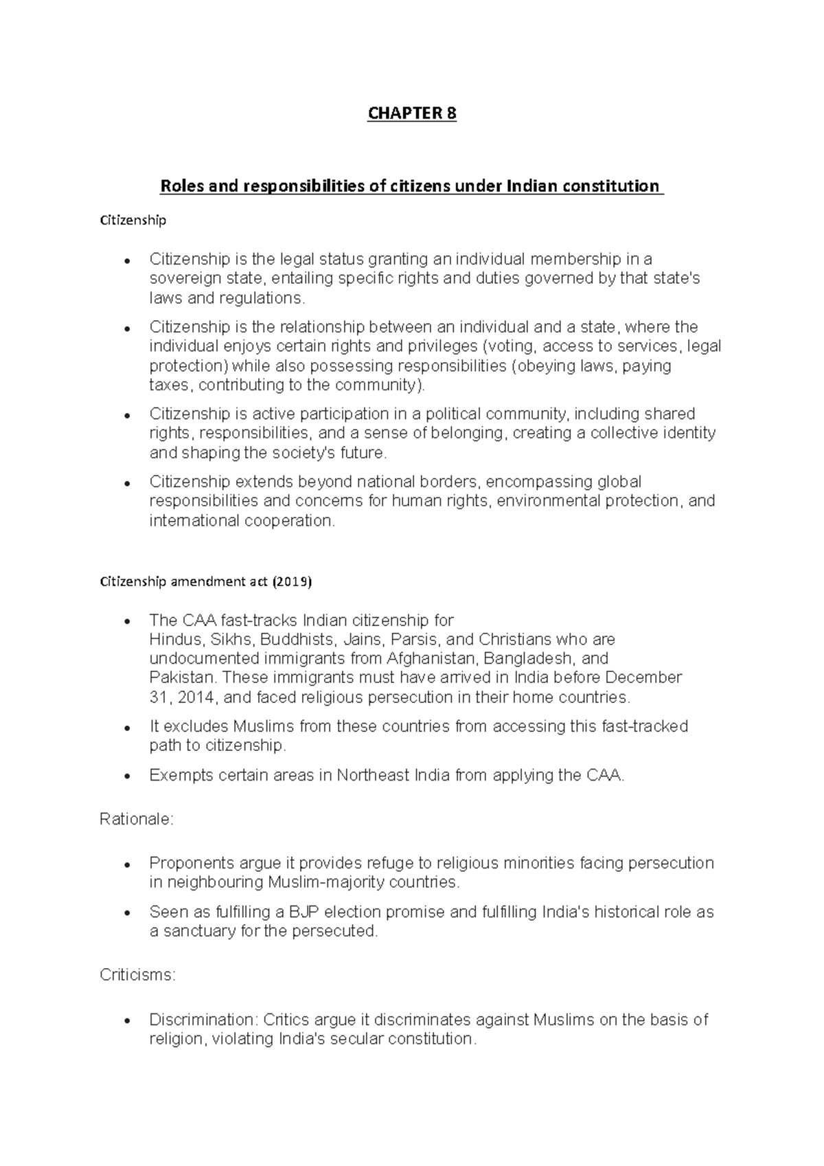 Roles and Responsibilities of Citizens - Citizenship is the ...