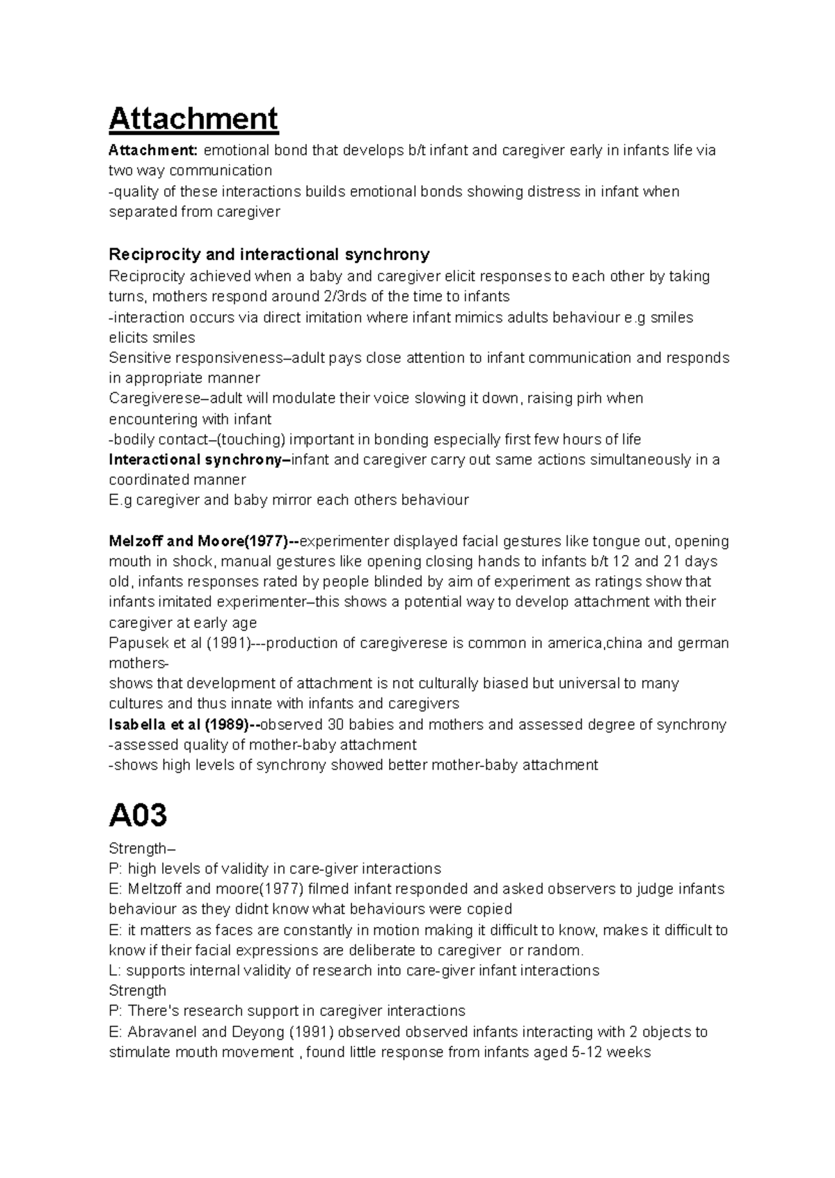 Attachment-Psych -unfinished doc - Attachment Attachment: emotional ...