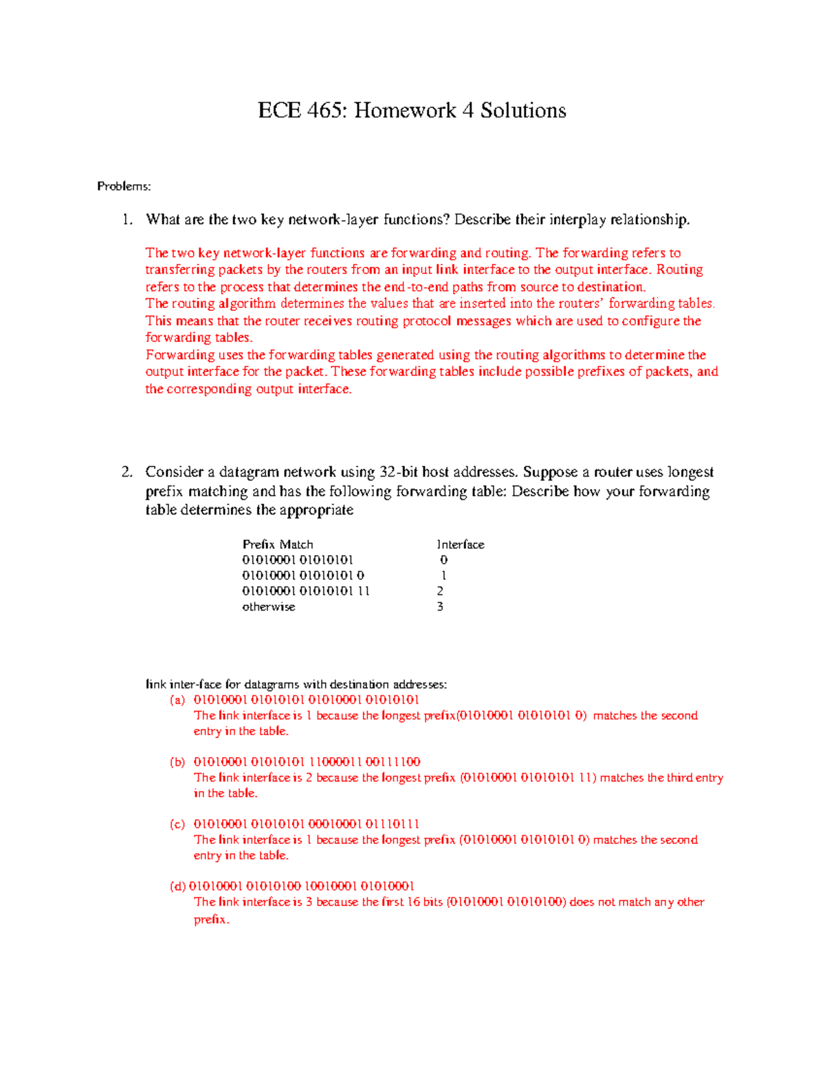 Ece 465 Hw4 Sol Hw Solution Ece 465 Homework 4 Solutions Problems 1 What Are The Two Key 
