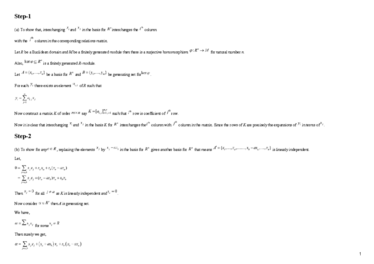 Problem (435) - answer - Step- (a) To show that, interchanging and in ...