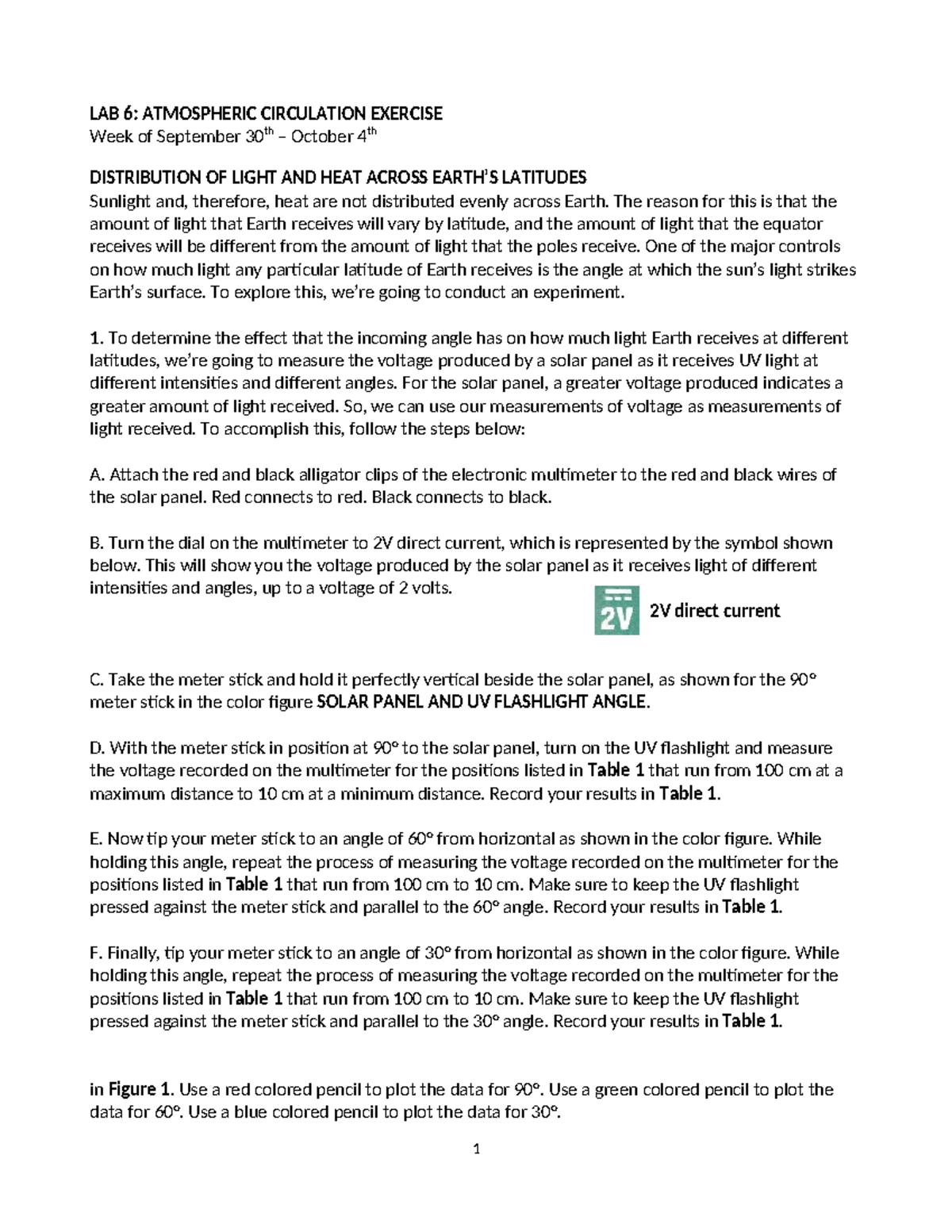 Lab 6 Exercise - Atmospheric Circulation - Week of September 30th - LAB ...