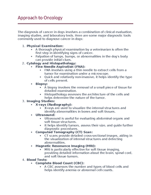Cytology of Neoplasia LSU SVM VMED 5272 - It involves the study of ...