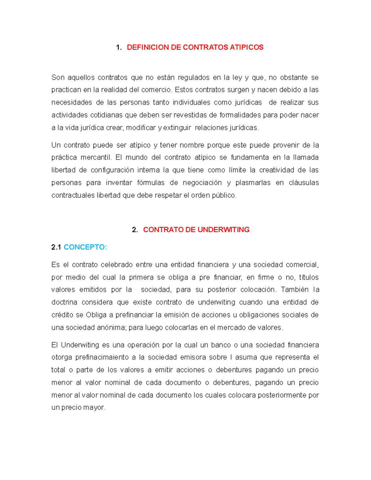 Contratos Atipicos 2023 - 1. DEFINICION DE CONTRATOS ATIPICOS Son aquellos contratos que no ...