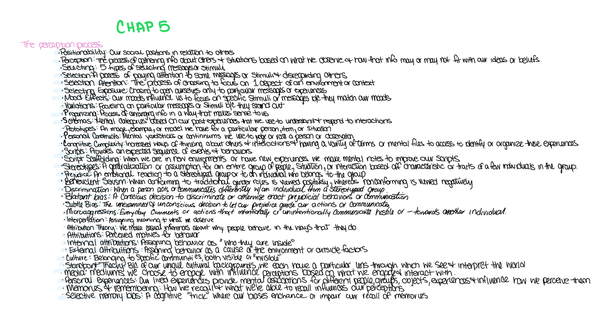 Chap5 - Kylie - CHAP 5 The perception process Positionability: our social positions in relation ...