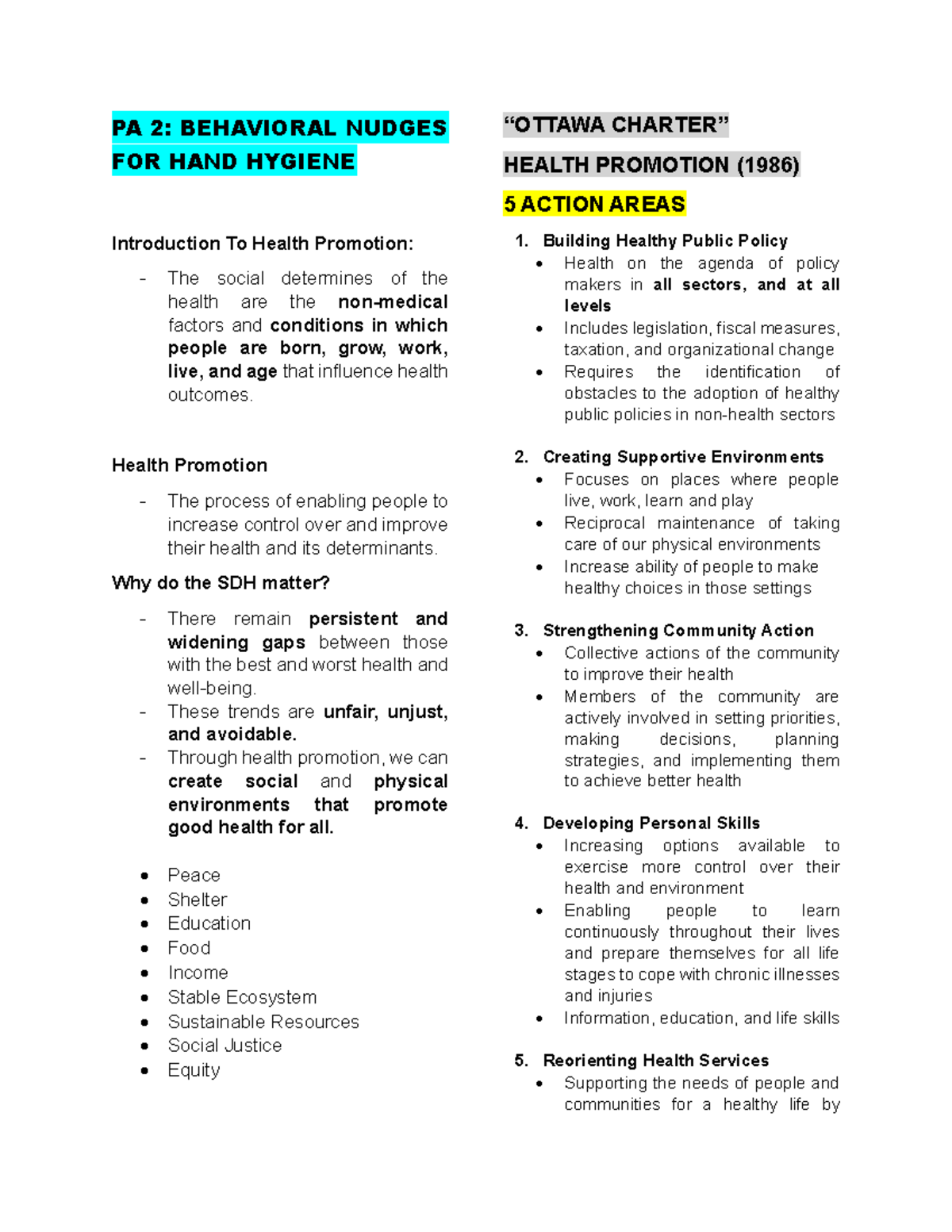 PA 2 Behavioral Nudges FOR HAND Hygiene Reviewer - PA 2: BEHAVIORAL ...