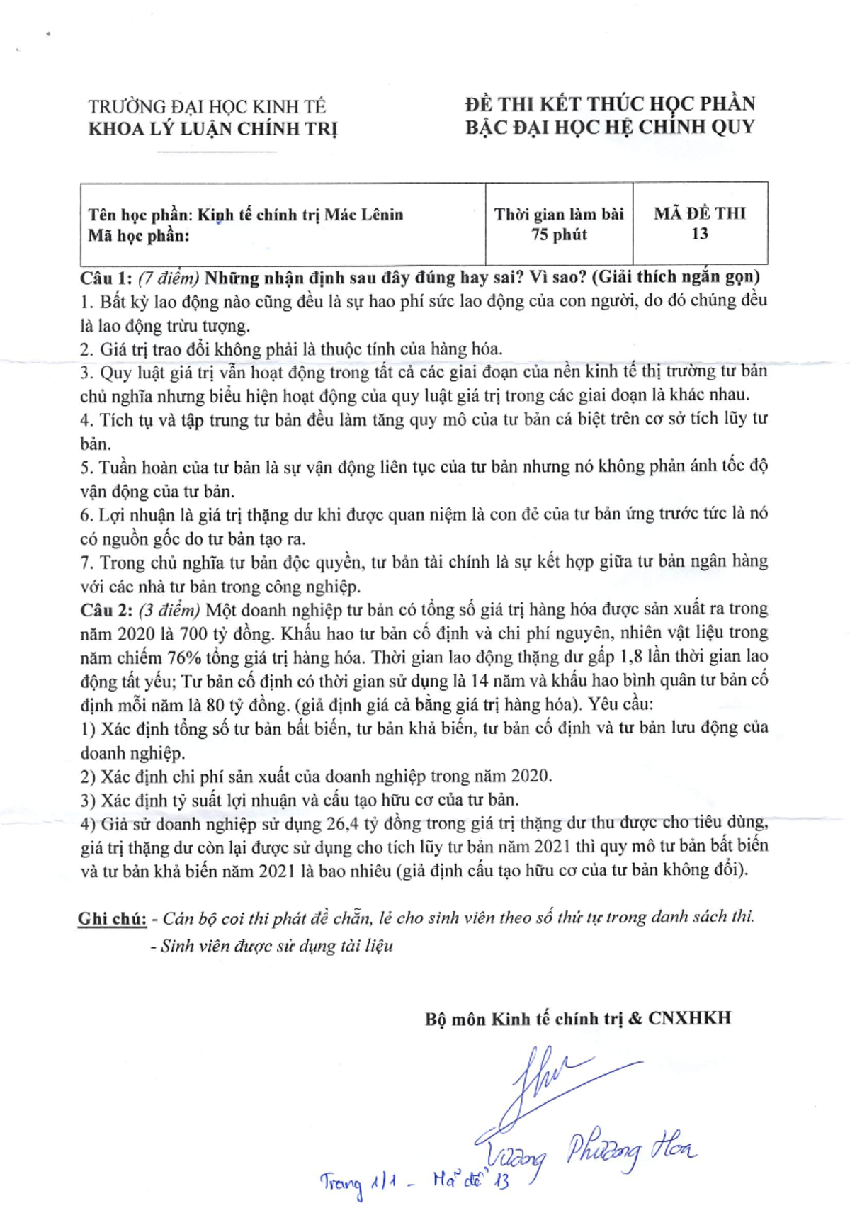 ĐỀ THI KTCT 2 - fgdgd - Substitute English - Studocu