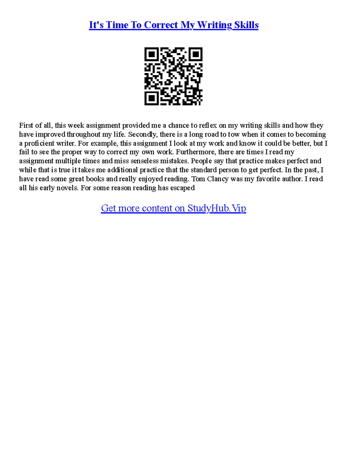 Correct My Essay - It's Time To Correct My Writing Skills First of all ...